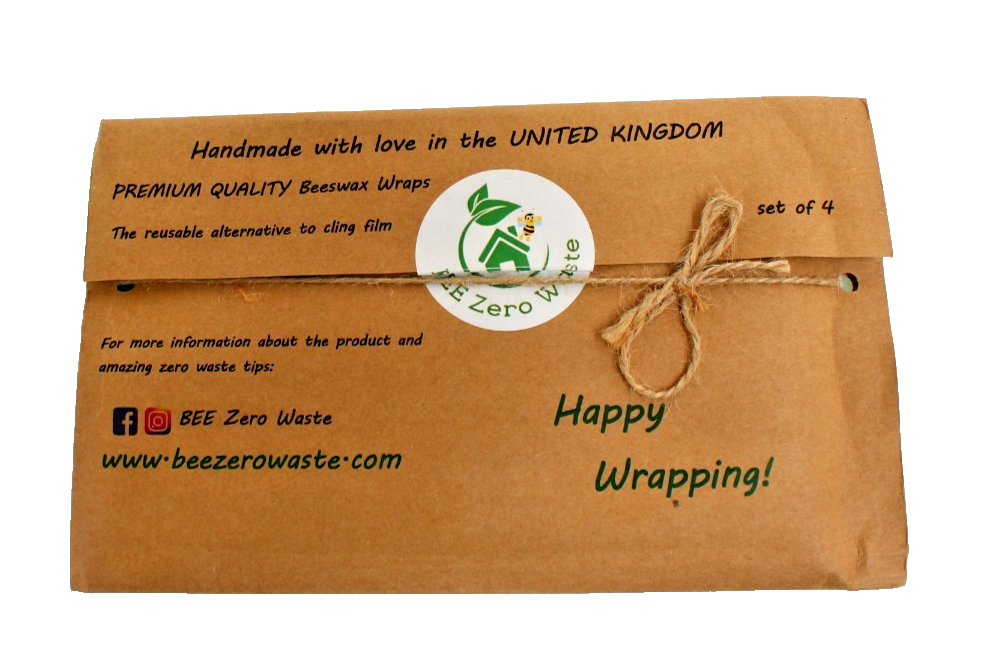 Beeswax Food Wraps Reusable Biodegradable Pack of 4 different sizes ...