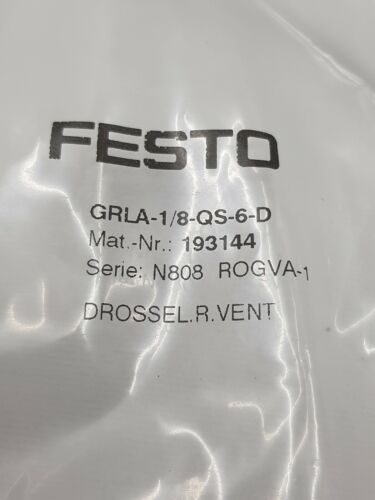 4 X Festo 193144 GRLA-1/8-QS-6-D One-Way Flow Control Valve Drossel R ...