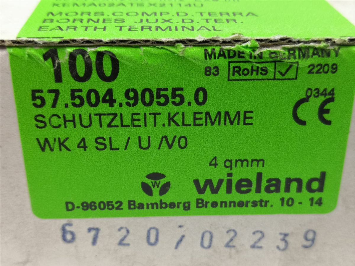 Wieland 4qmm WK4SL/UV0 Protective Conductor Terminal Sl-Klemme Pack 10 ...